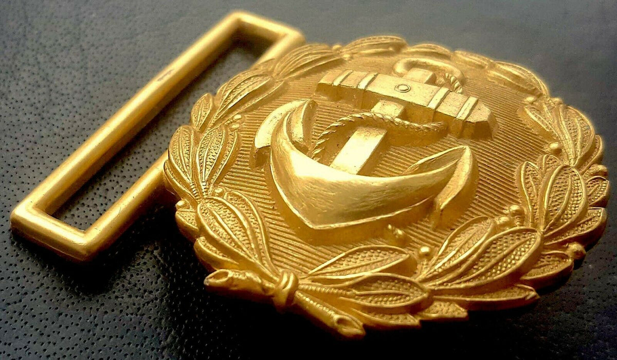 9683 German Navy Kriegsmarine officer parade belt buckle gold WW2 Do ...