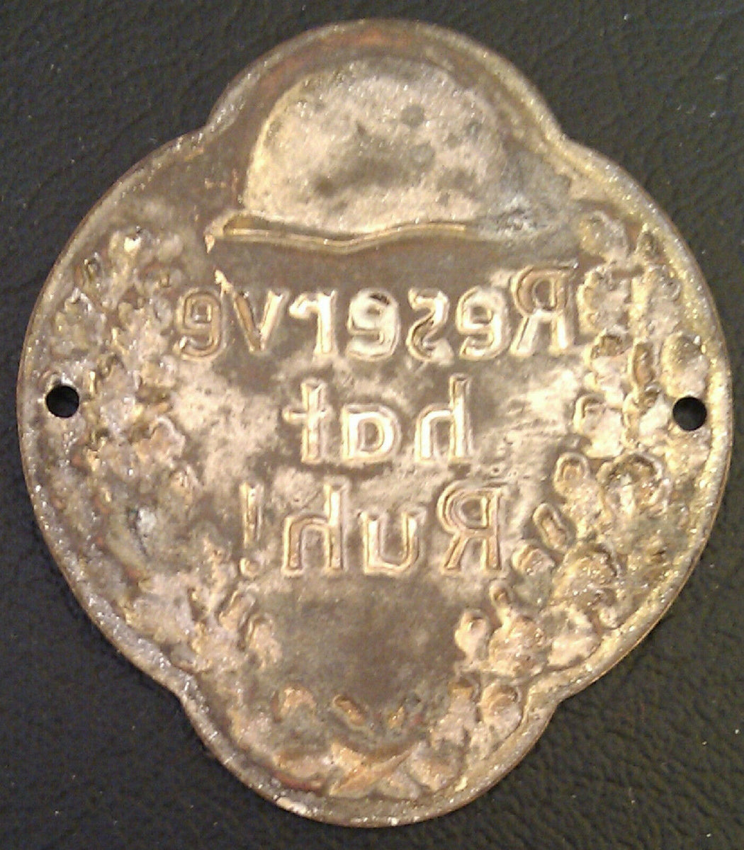 4386 German post WW1 metal badge veteran reservist Reserve Hat Ruh ...