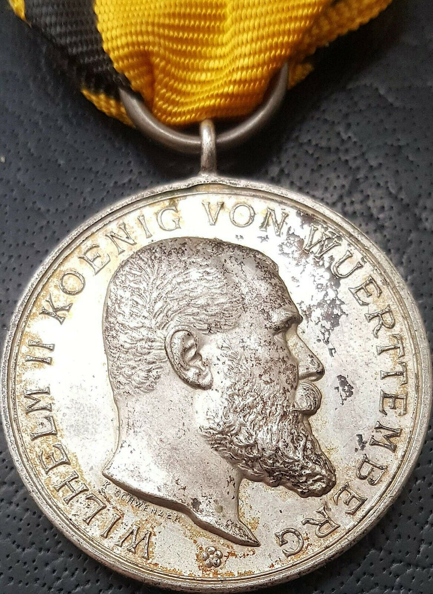 10673 German WW1 Wurttemberg Silver Military Merit Medal Verdienstme – Iron Cross Militaria