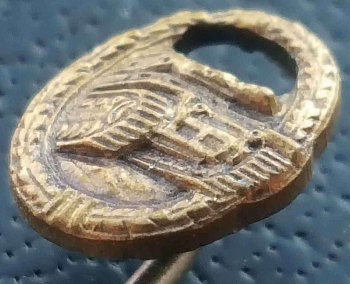 9173 German post WW2 1957 pattern Panzer Badge in Bronze miniature s ...