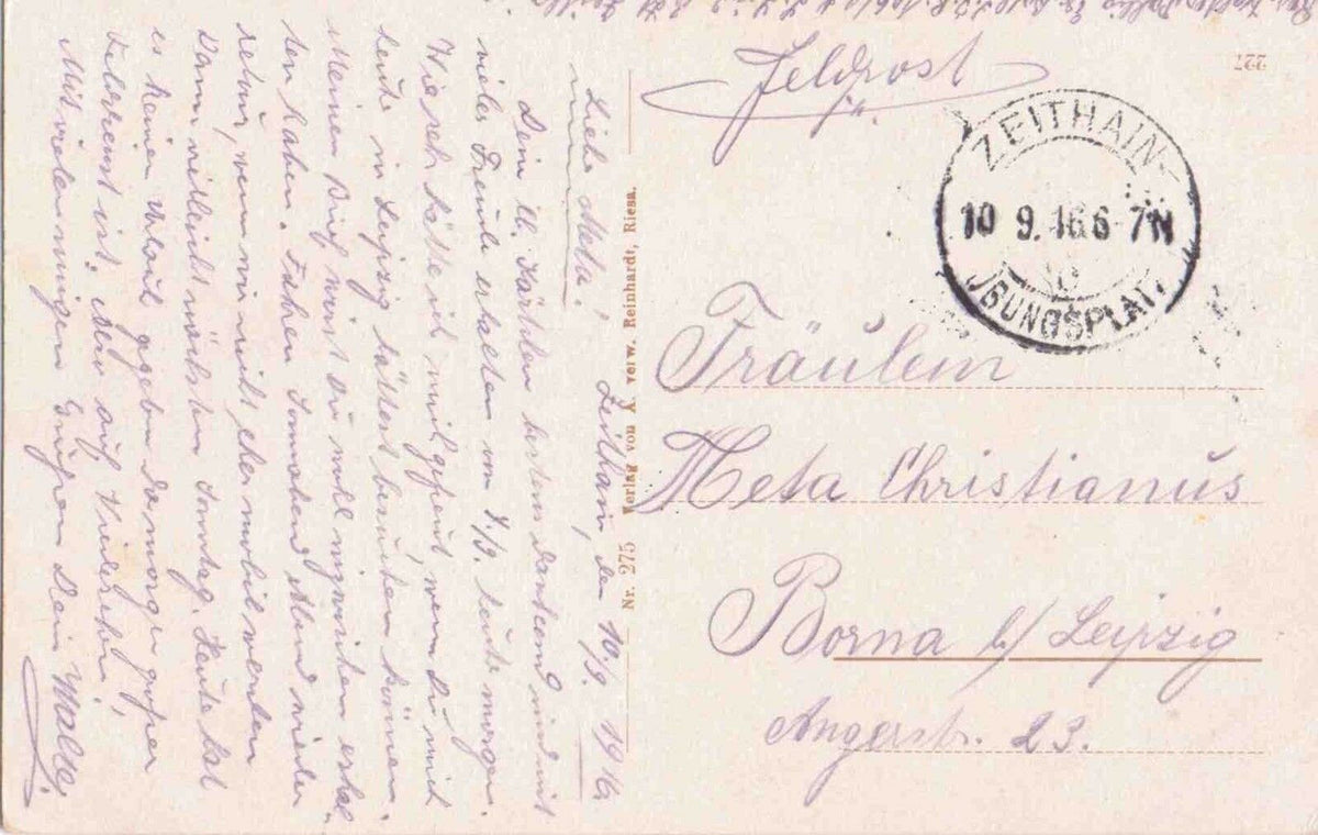 0713 German Field Postcard Feldpost WW1 Zeithain Barrack Horse Soldi ...
