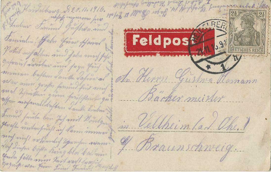 0573 German Field Postcard Feldpost WW1 Jager Battalion 1916 Officer ...